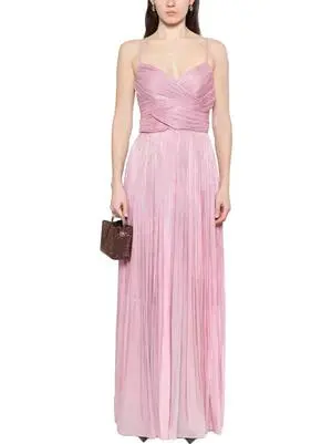 Costarellos Pleated Maxi Dress - Pink