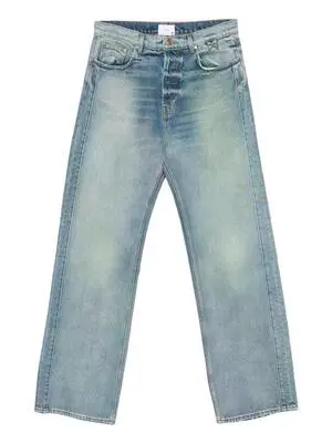 Rhude Washed Effect Straight Leg Jeans - Blue