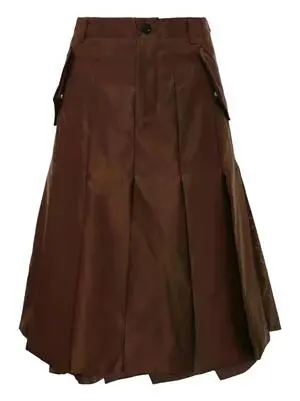 Sacai Sacai Mid Flap-Pocket Skirt Brown