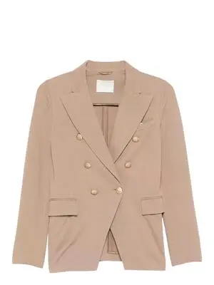 CIRCOLO 1901 Double-breasted Blazer With Gold-tone Buttons - Neutrals