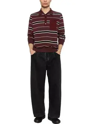 Undercover Striped Chest-pocket Polo Shirt - Red