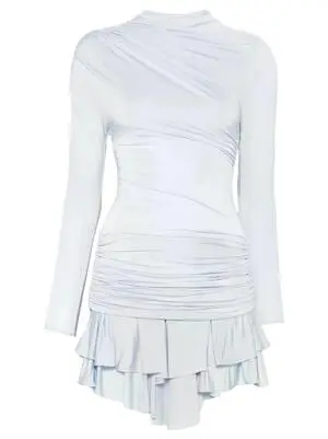 SELF-PORTRAIT Ruffled Mini Dress - Blue