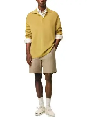 AMI Paris Cotton Gabardine Elasticated Waist Shorts - Brown