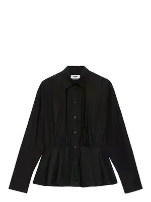 MSGM Gathered Shirt - Black