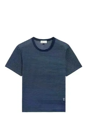 AMI Paris De Coeur Striped T-shirt - Blue