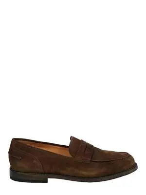 ALBERTO FASCIANI Suede Penny Loafers - Brown