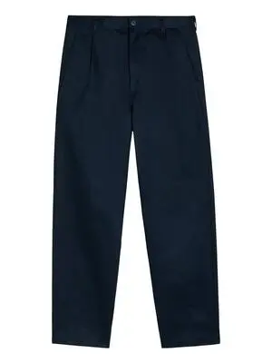 BOSS Tapered-leg Cotton Trousers - Navy