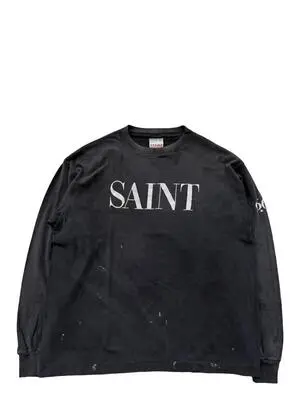 SAINT MXXXXXX Long-sleeve Cotton T-shirt - Grey