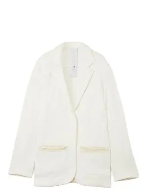 AZ FACTORY Appliquéd Organic Cotton-blend Blazer - White