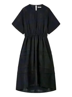 STUDIO TOMBOY Semi-sheer Tiered Dress - Blue