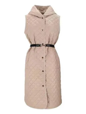 Max Mara Max Mara Hooded Quilted Gilet Neutrals