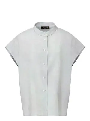 Fabiana Filippi Fabiana Filippi Collarless Embellished Trim Shirt Blue