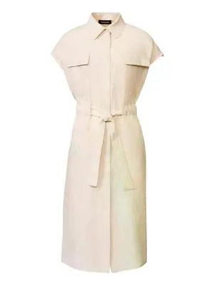 Fabiana Filippi Patch Pocket Belted Dress - Neutrals
