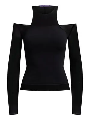 Ralph Lauren Mulberry Silk Layered Maxine Top - Black
