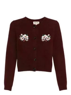 SHUSHU/TONG Embellished Button Front Cardigan - Red