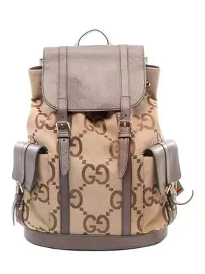 Gucci 2000s Jumbo Gg Canvas Backpack - Neutrals