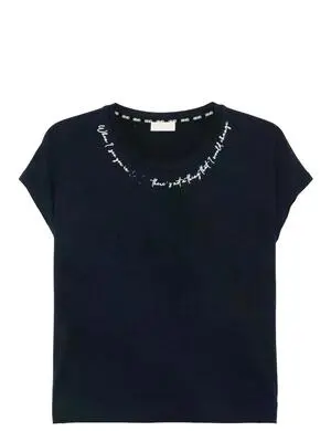 Liu Jo Logo Embellished T-shirt - Blue
