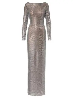 SELF-PORTRAIT Embellished Maxi Dress - Grey