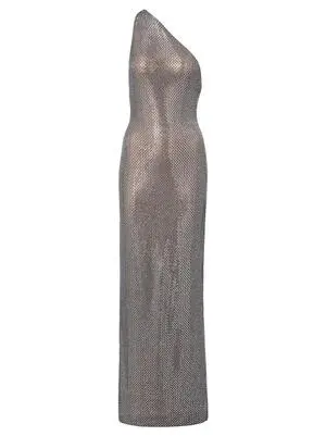 SELF-PORTRAIT Embellished One-shoulder Gown - Grey