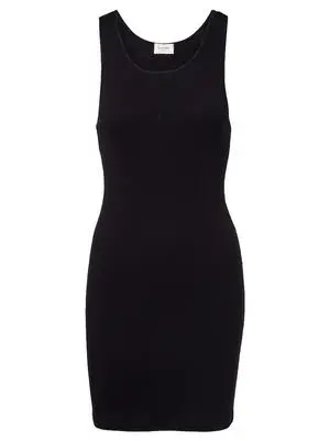 Saint Laurent Cassandre Cotton Jersey Minidress - Black