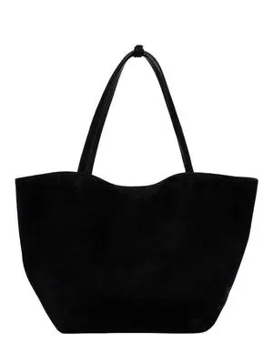 THE ROW Park Three Edge Suede Tote Bag - Black