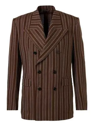 Dolce & Gabbana Striped Double-breasted Blazer - Brown