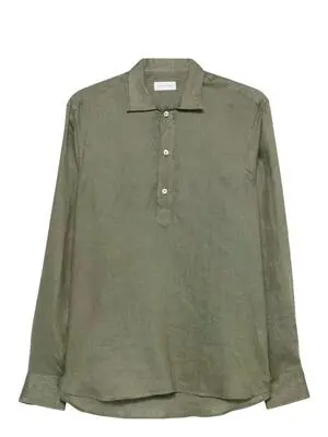Tagliatore Dustin Half-button Shirt - Green