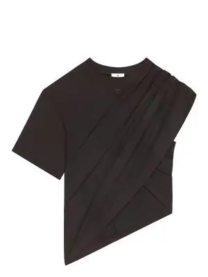 COURREGES Courrèges Asymmetric Draped T-Shirt Brown