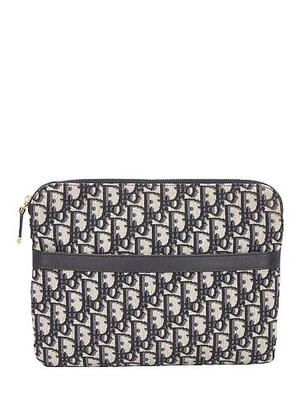 Dior Diorissimo Clutch In Canvas - Blue