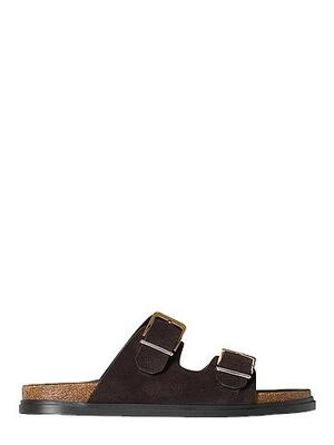 THE ROW The Row Buckled Slide Sandals Coffee