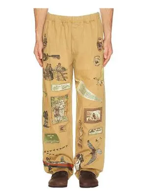 SAMUEL ZELIG Embroidered Patch Trail Trousers - Brown