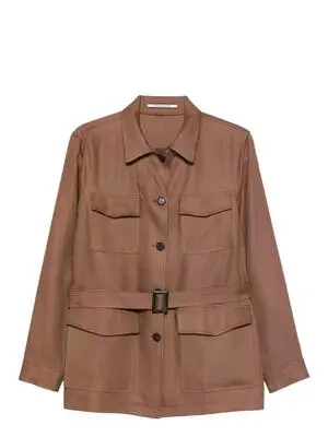 Tagliatore Lauren Belted Jacket - Brown