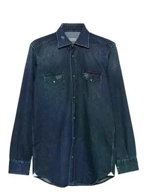 SARTORIO NAPOLI Panelled Denim Shirt - Blue