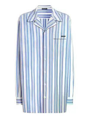Dolce & Gabbana Striped Poplin Vanity Shirt - Blue