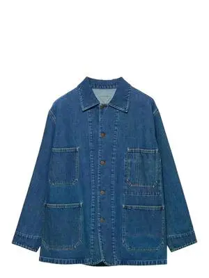 Prada Bleached Denim Blouson Jacket - Blue