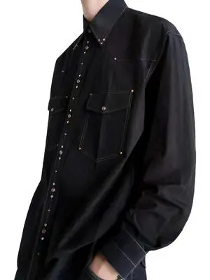 LEMAIRE Studded Pocket Shirt - Black