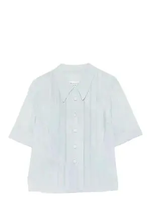 MAISON MARGIELA Maison Margiela Pleated Front Blouse Blue