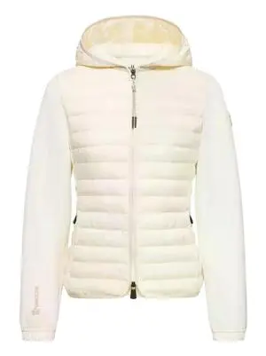 Moncler Quilted Hooded Zip Jacket - Neutrals