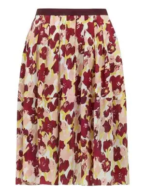 MARNI Marni Pleated Floral Silk Skirt