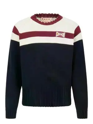 Marni Colour-block Striped Cotton Sweatshirt - Blue