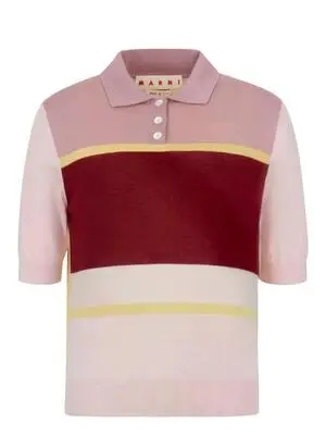 Marni Colour-block Striped Wool Shirt - Pink