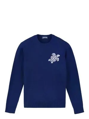 Vilebrequin Vilebrequin Turtle Jacquard Crew Neck Sweater Blue
