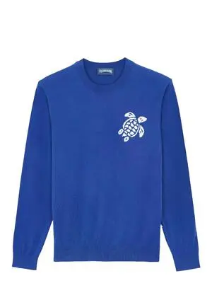 Vilebrequin Logo Jacquard Cotton Sweater - Blue