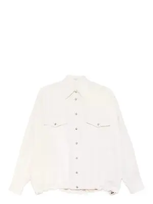 Brunello Cucinelli Shirt With Flap Pockets And Drawstring Hem - Neutrals