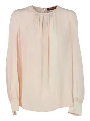 Max Mara Gathered Silk Blouse - Pink