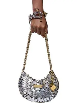 Rabanne Chainmail-effect Disc Shoulder Bag - Silver