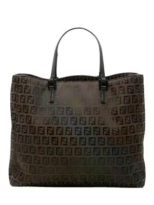 Fendi 2000-2010 Zucchino Canvas Tote Bag - Brown