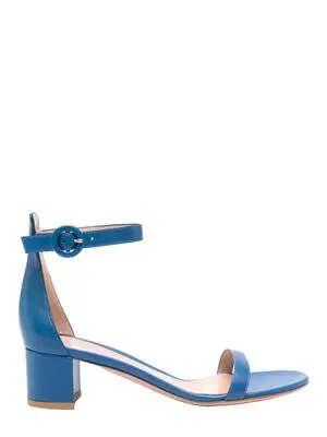 GIANVITO ROSSI Buckle-strap Block Heel Sandals - Blue