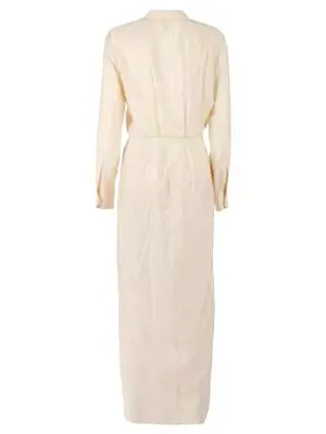 Emporio Armani Tie-front Midi Shirt Dress - Neutrals