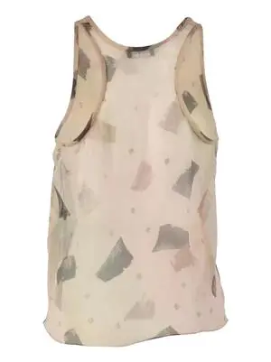 Emporio Armani Emporio Armani Sleeveless Printed Round Neck Top Neutrals